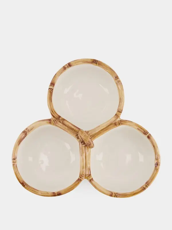 LES-OTTOMANS Bamboo Ceramic Starter Plate