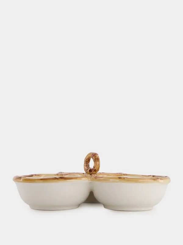 LES-OTTOMANS Bamboo Ceramic Starter Plate