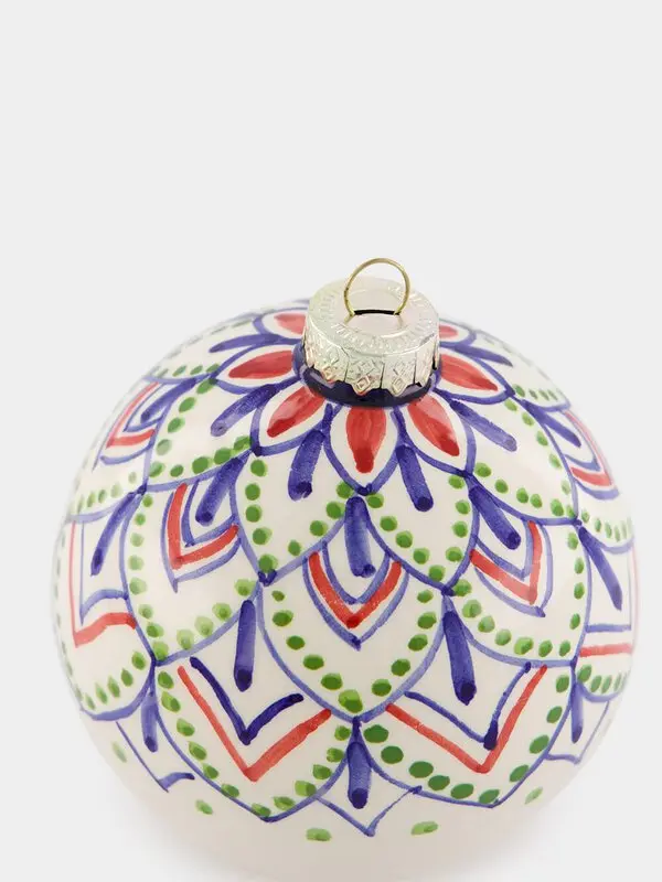 LES-OTTOMANS Handpainted Christmas Ball - White