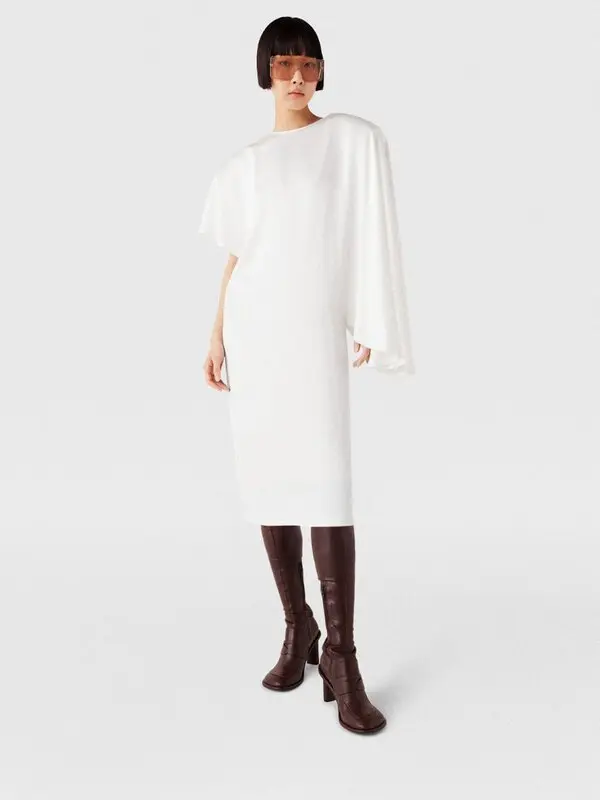 Stella McCartney Asymmetric Draped Midi Dress - White