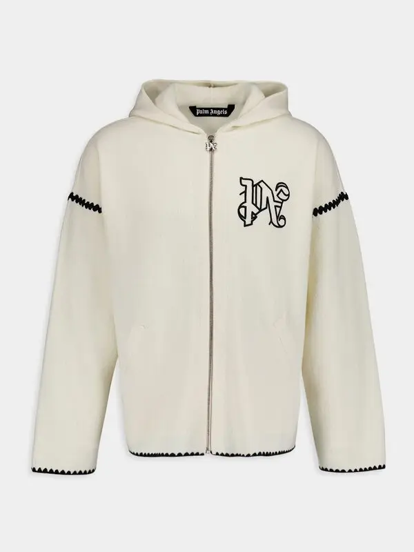 Palm Angels Monogram Zip-up Wool Jacket