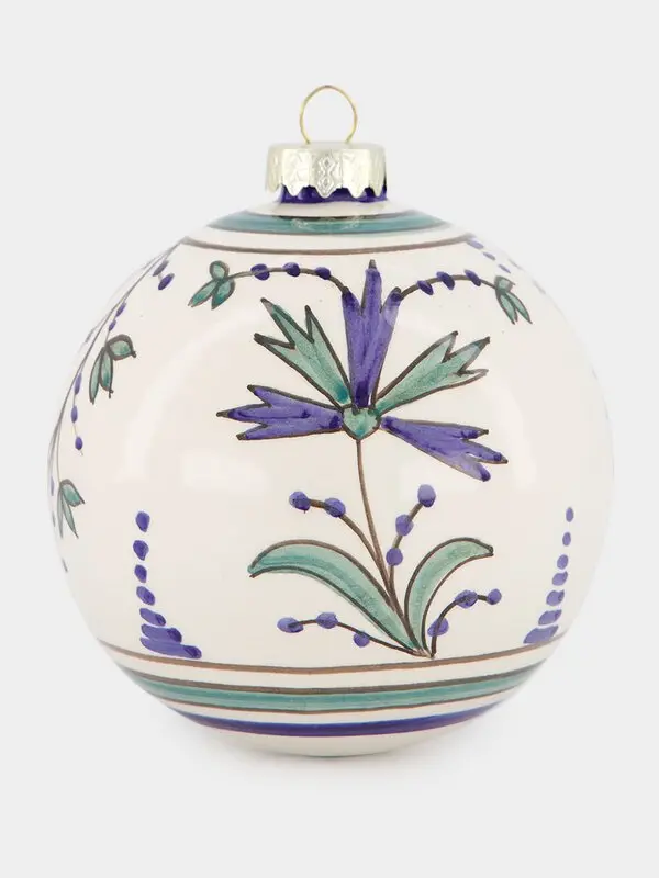 LES-OTTOMANS Handpainted Christmas Ball - White