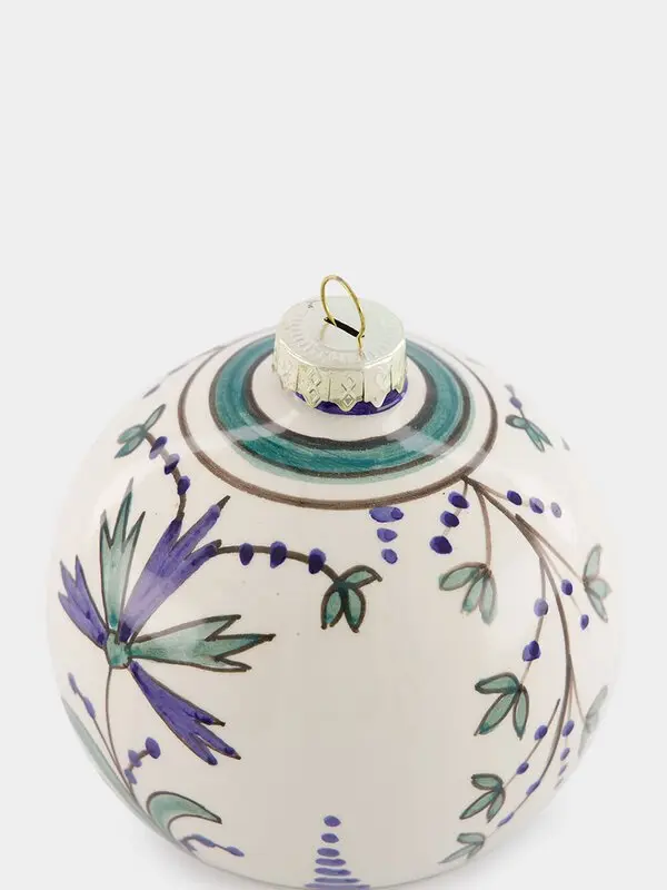 LES-OTTOMANS Handpainted Christmas Ball - White