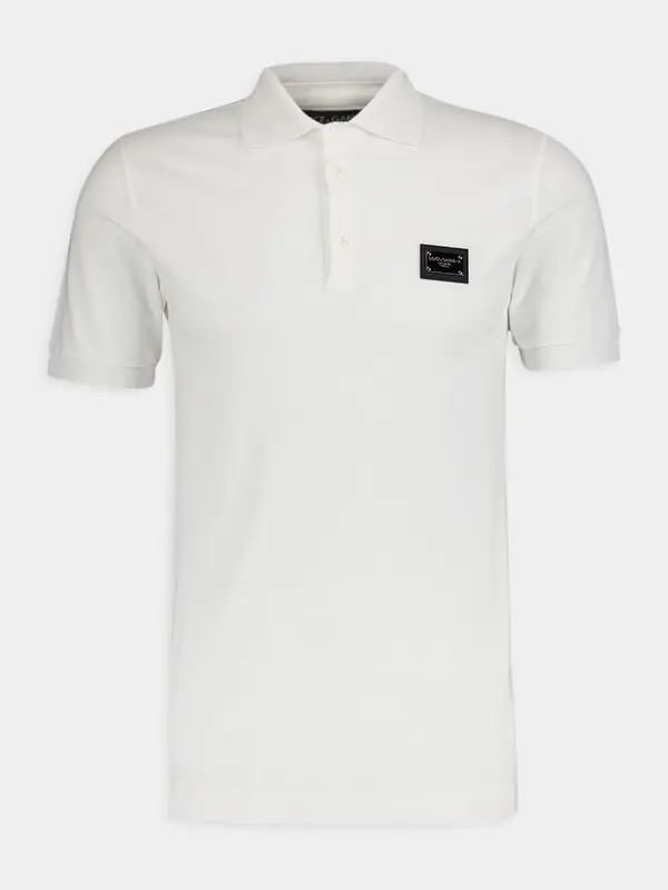 Dolce & Gabbana Branded Tag Cotton Piqué Polo-shirt