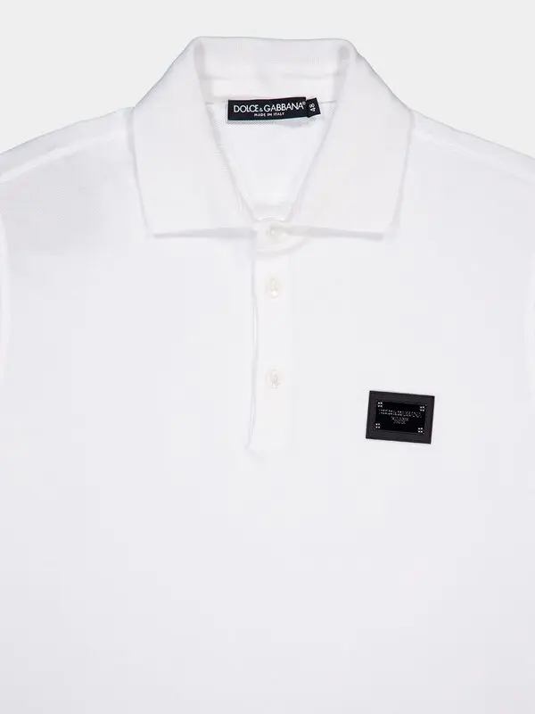 Dolce & Gabbana Branded Tag Cotton Piqué Polo-shirt