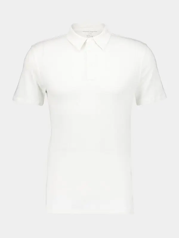 Majestic Filatures Linen Stretch Short-sleeved Polo Shirt - White