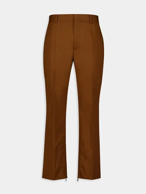 Off-White Slim Fit Cotton Trousers - White
