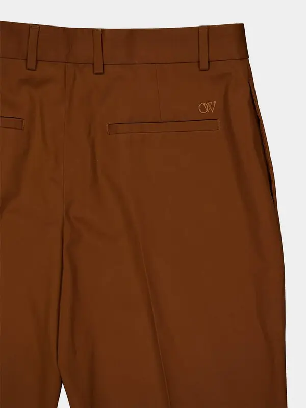Off-White Slim Fit Cotton Trousers