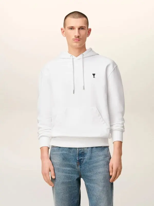 AMI Paris De Coeur Cotton Sweatshirt - White