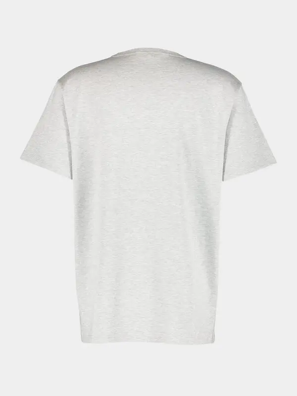 Alexander McQueen Logo Print Pale Grey Cotton T-shirt - White