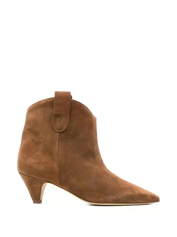 ANNA F. Point-toe Ankle Boots - Brown