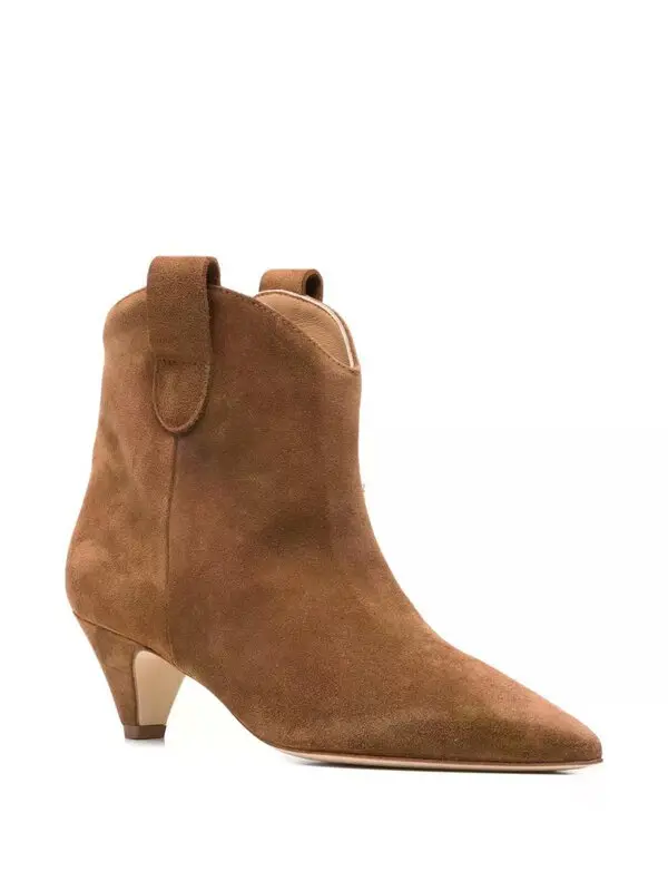 ANNA F. Point-toe Ankle Boots - Brown