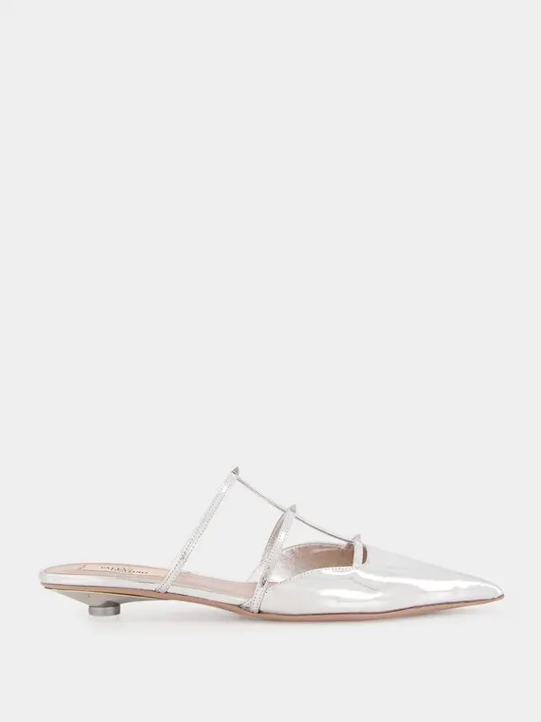 Valentino Garavani Mini Rockstud Mules - Silver