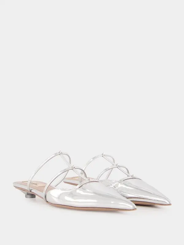 Valentino Garavani Mini Rockstud Mules - Silver