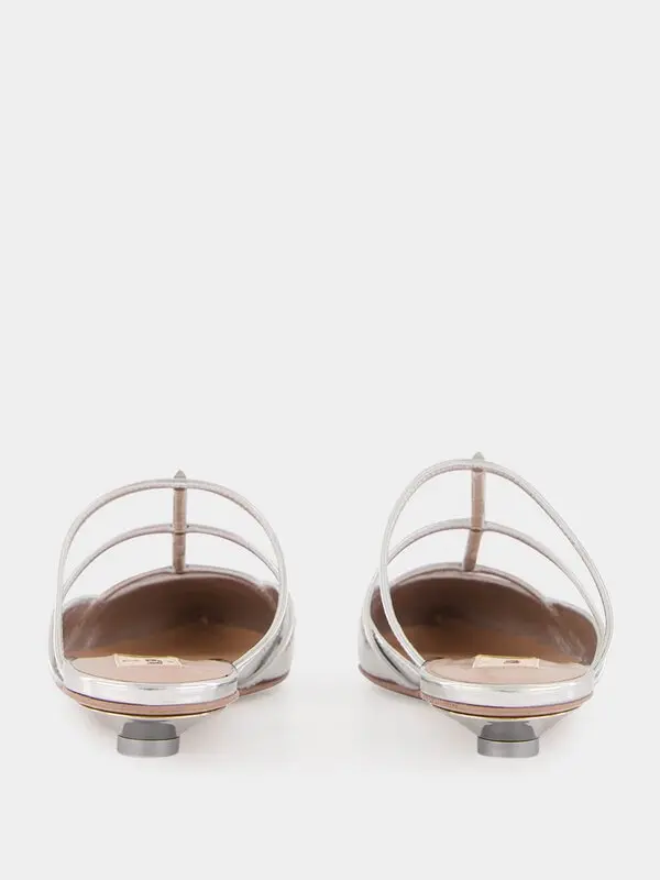 Valentino Garavani Mini Rockstud Mules - Silver