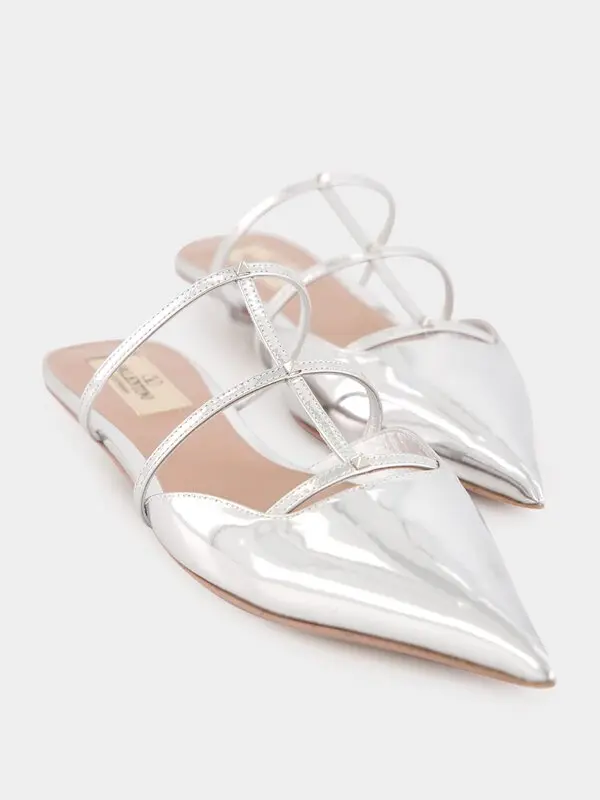 Valentino Garavani Mini Rockstud Mules - Silver