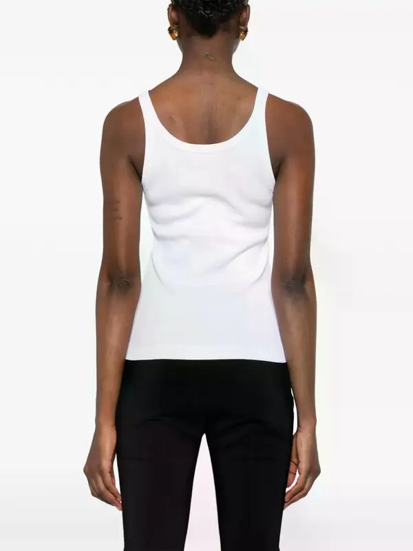 Dolce & Gabbana Ribbed Round Neck Sleeveless Top - White