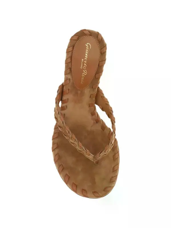 GIANVITO ROSSI Braided-strap Thong Sandals - Neutrals