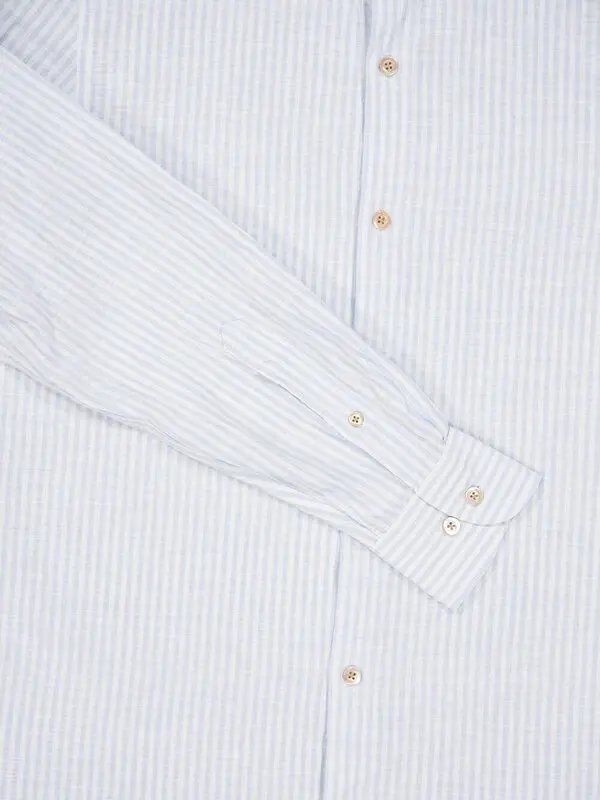 Boglioli Light Blue Striped Cotton-linen Shirt