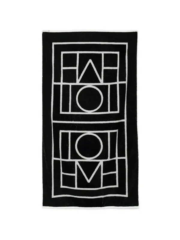 TOTEME Geometric-pattern Towel - Black