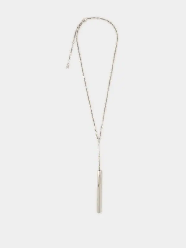 Alexander McQueen Palladium T-bar Chain Necklace - Silver