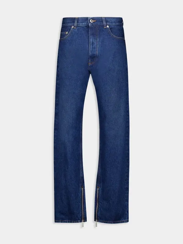 Off-White Arr Tab Zip Det Skate Wide-leg Jeans - White