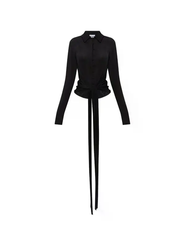 GANNI Tie-detail Blouse - Black
