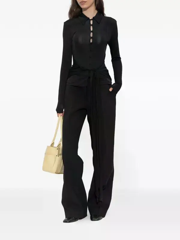 GANNI Tie-detail Blouse - Black