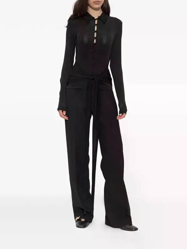 GANNI Tie-detail Blouse - Black