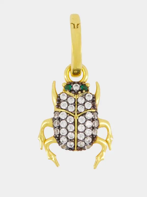 Begum Khan Scarab Hoop Earring Charm - White