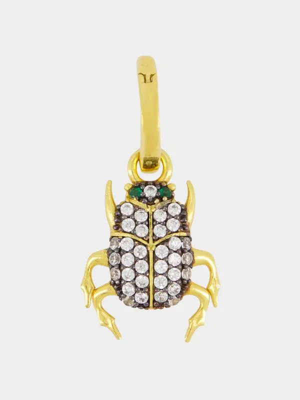 Begum Khan Scarab Hoop Earring Charm - White