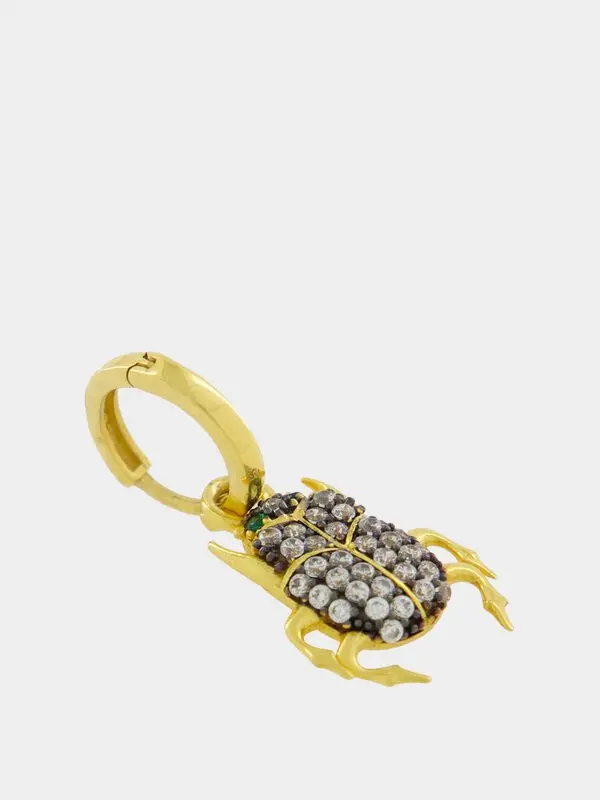 Begum Khan Scarab Hoop Earring Charm - White