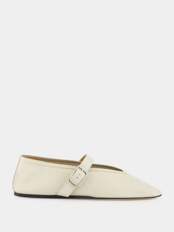 Le Monde Beryl Stella Slipper In Leather - White