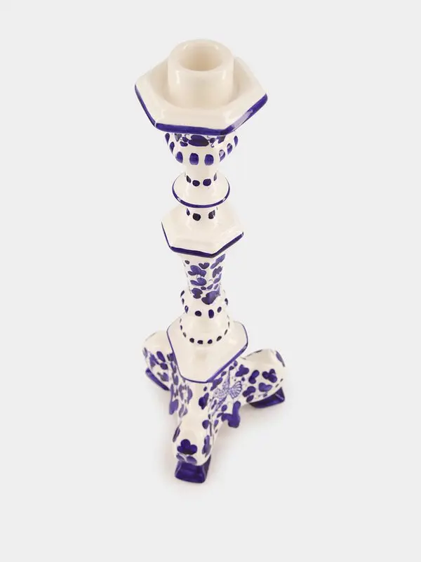 LES-OTTOMANS Ceramic Turquerie Candleholder - White