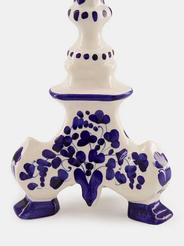 LES-OTTOMANS Ceramic Turquerie Candleholder - White