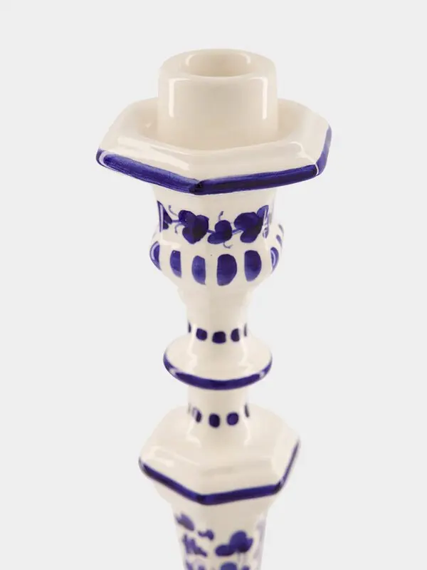 LES-OTTOMANS Ceramic Turquerie Candleholder - White
