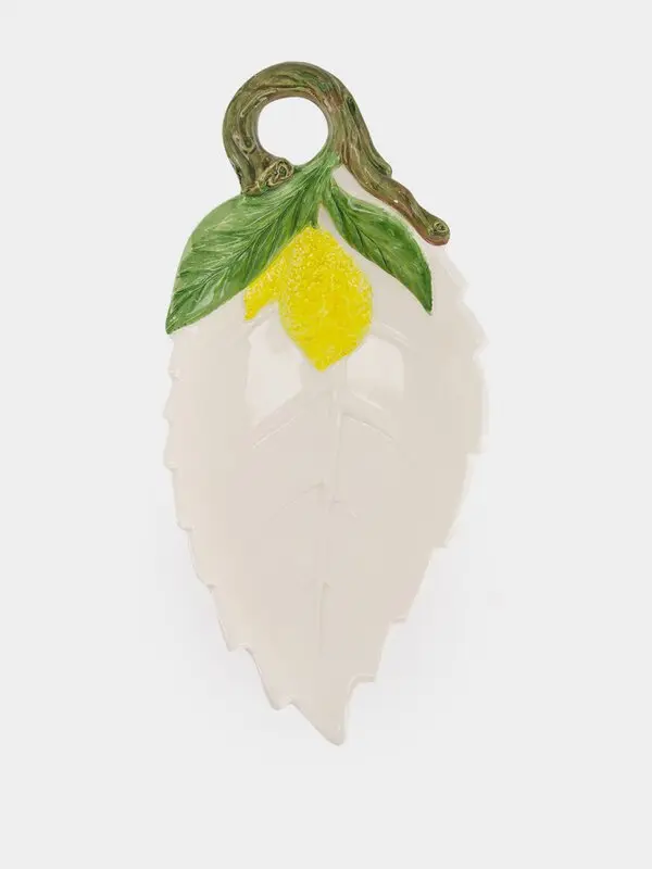 LES-OTTOMANS Lemon Leaf Ceramic Plate