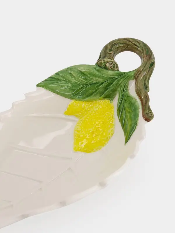 LES-OTTOMANS Lemon Leaf Ceramic Plate