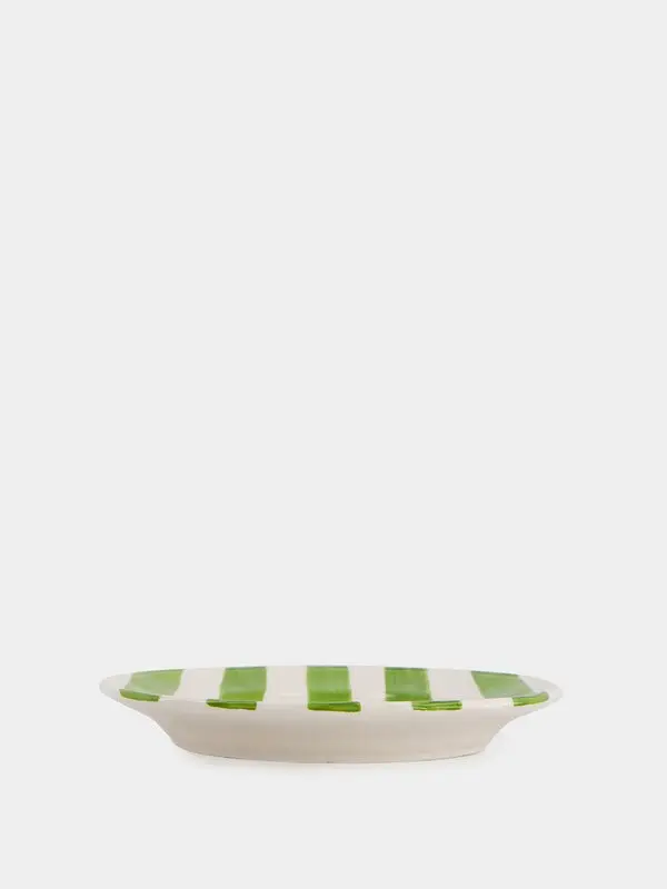 LES-OTTOMANS Striped Ceramic Dessert Plate
