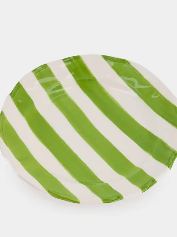 LES-OTTOMANS Striped Ceramic Dessert Plate