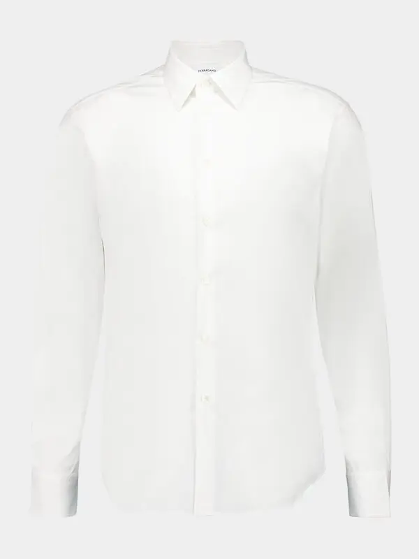 FERRAGAMO Stretch Cotton Poplin Shirt - White