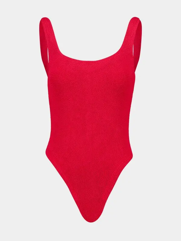 Hunza G Square Neck One-piece Swimsuit - Red