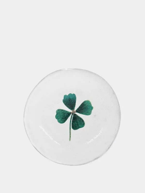 ASTIER DE VILLATTE Small Four Leaves Clover Plate - White