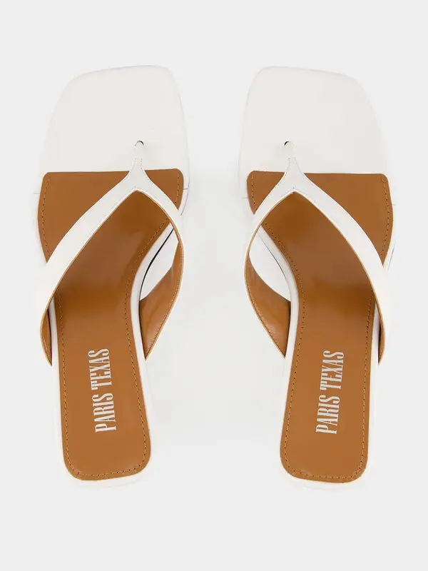 Paris Texas Portofino Leather Mules - White