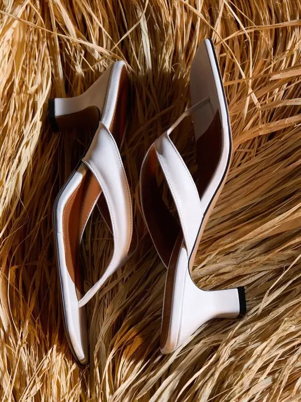 Paris Texas Portofino Leather Mules - White