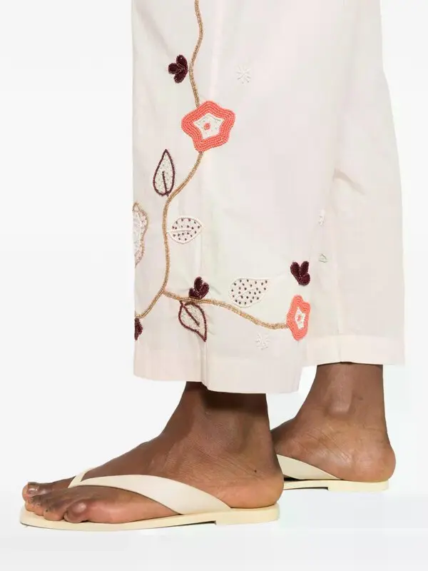 FORTE_FORTE Floral-embroidered Trousers