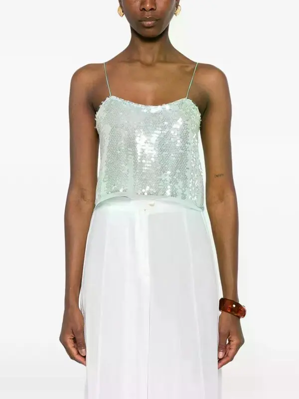 FORTE_FORTE Sequin-embellished Blouse - Green