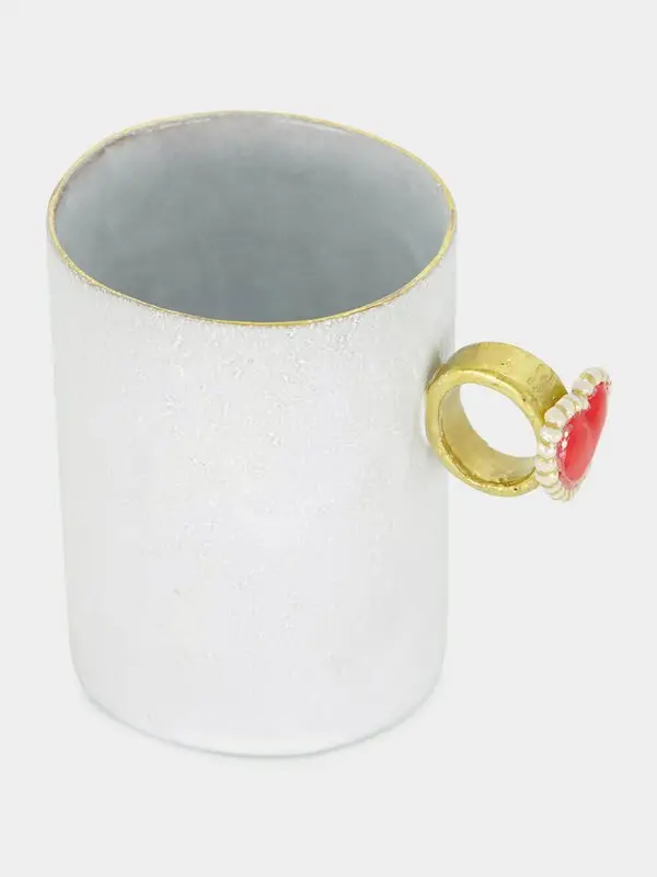 ASTIER DE VILLATTE Heart Ring Ceramic Cup - White