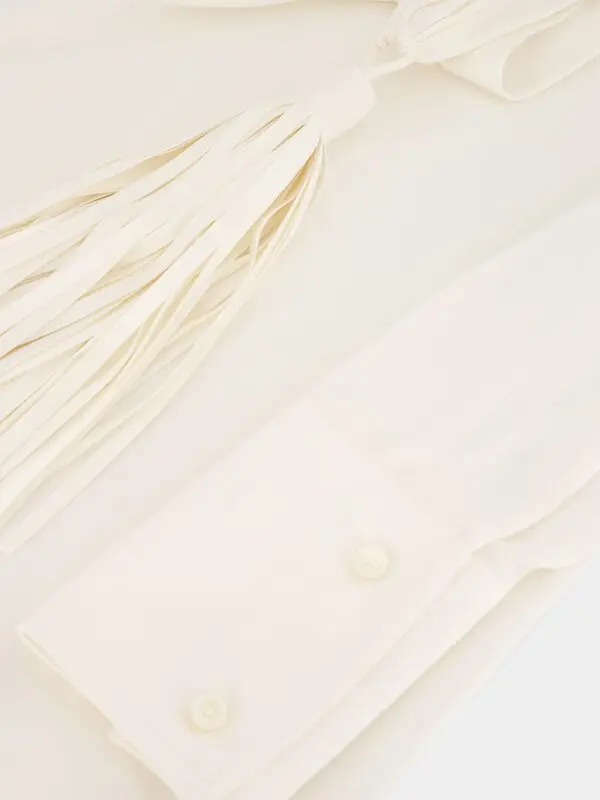 Stella McCartney Tasseled Draped Silk Blouse