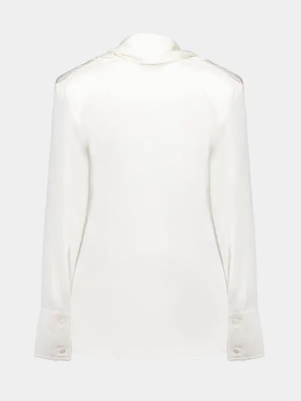 Stella McCartney Tasseled Draped Silk Blouse